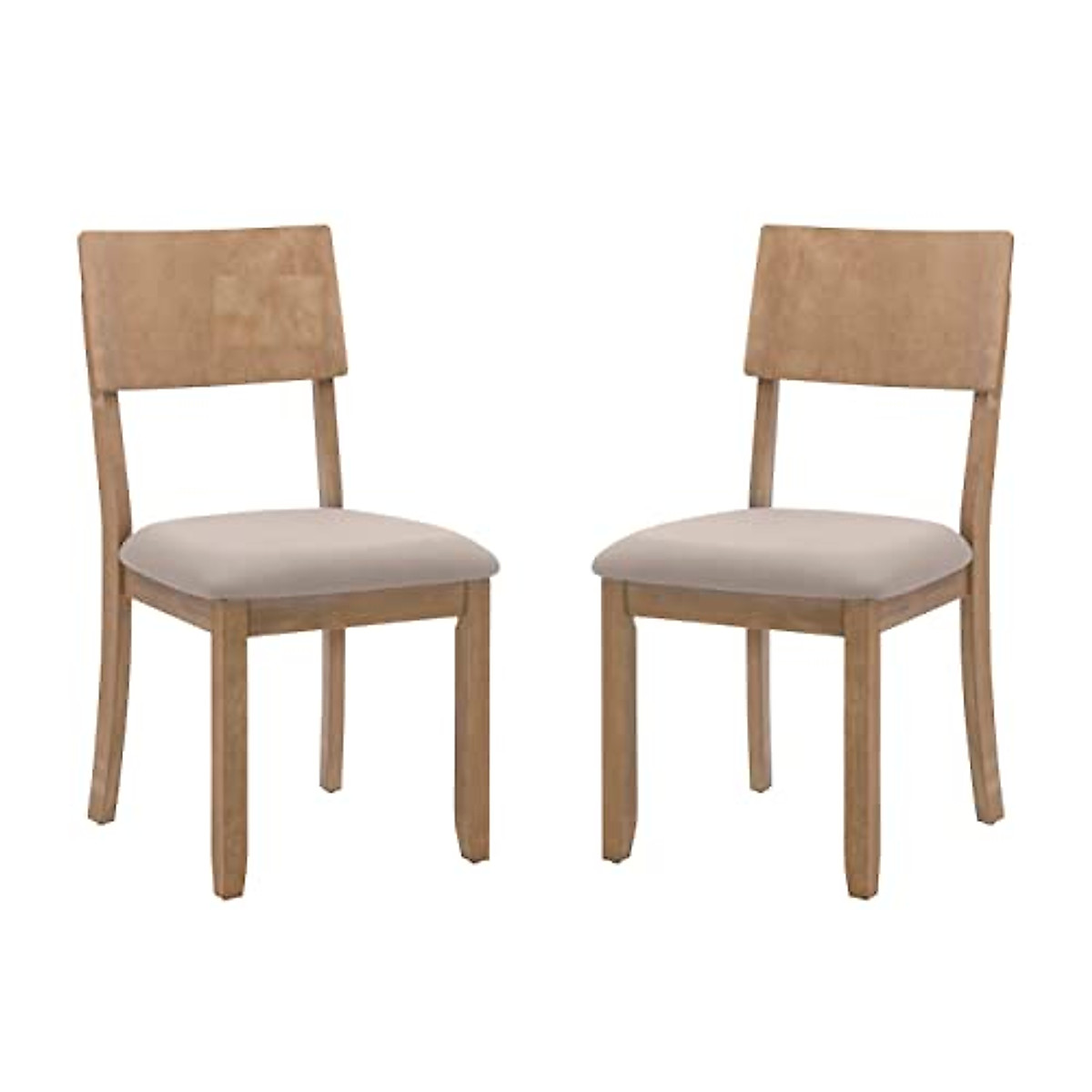 Linon Greywash with Grey Linen Upholstered Seat Includes Table Four Chairs Bench Carter Six Piece Dining Set