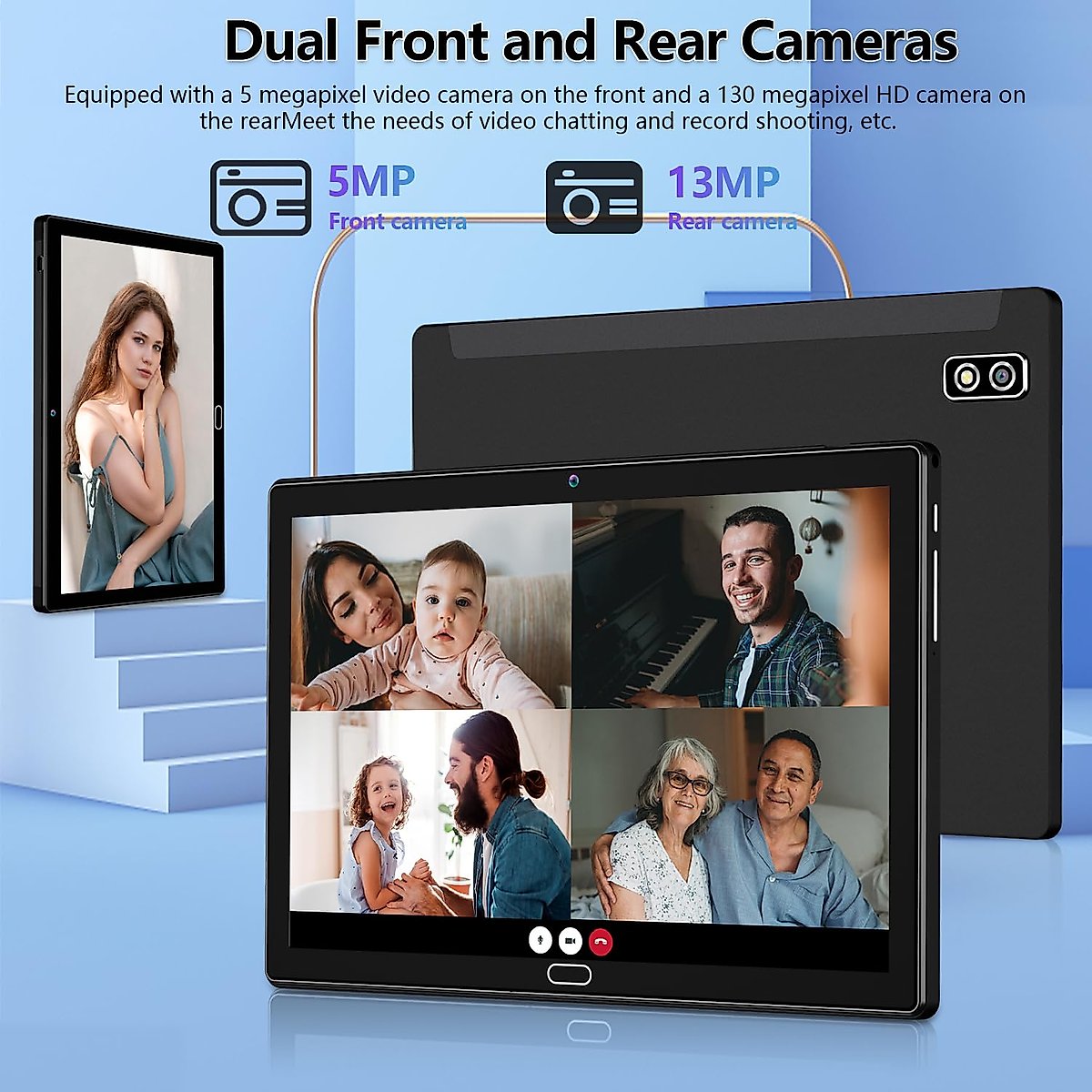 EITOMIN Tablet 2024 Newest Android13 Tablet 10 inch WiFi Tablet,2in1Tablet with Keyboard,4G Cellular 64ROM 1TB Expand Octa-CoreProcessor,FHD1080P,13MP Camera, Bluetooth5.0/GPS/Stylus/Mouse/Case Black