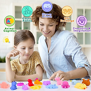 LEEHUR 100PCS Kawaii Squishies, Mochi Squishy Toys for Kids Party Favors, Mini Stress Relief Squishy Fidget Toys for Classroom Prizes for Kids Party Favors Goodie Bags Stuffers with Storage Bag