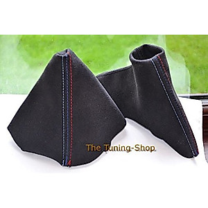 The Tuning-Shop Ltd Shift & E Brake Boot Black Alcantara With Mpower Stitching