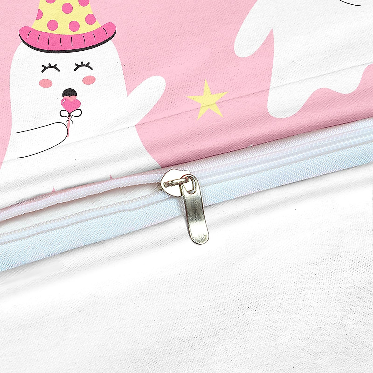 Halloween Bedding Set Queen Funny Pupmkin Duvet Cover Set Halloween Theme Pattern Design Trick or Treat Comforter Cover Grey Halloween Bedding Sets (Queen, Gray)