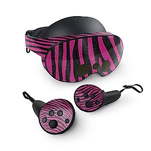 MightySkins Glossy Glitter Skin Compatible with Meta Quest Pro - Pink Zebra | Protective, Durable High-Gloss Glitter Finish | Easy to Apply, Remove, and Change Styles | Made in The USA