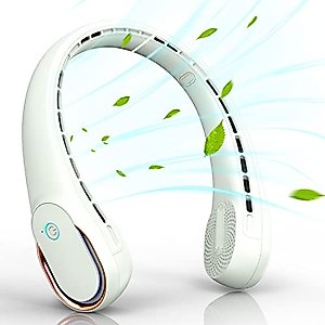 FrSara Neck Fan, Portable Fan Strong Wind, Upgraded 5200mAh, Upgraded Air Volume,360° Cooling, Quiet, No Hair Twisting, Even Air Volume On Both Sides, Non-Slip Material, Short Charging, Long Use Time