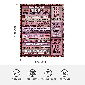 S SETEOSIR Niece Gifts from Auntie Throw Blanket to My Niece from Aunt Birthday Gifts Ultra-Soft Micro 50"x60"