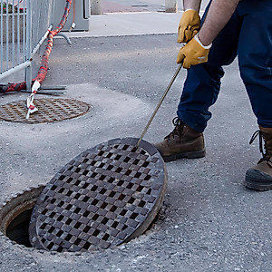 38cm Utility Tool Stainless Steel Manhole Cover Hook T Hook Manhole Tool Manhole Lift Hooks T- Handle Meat Boning Hook for Trampoline Pull Springs Open Manhole Covers Hook Tool