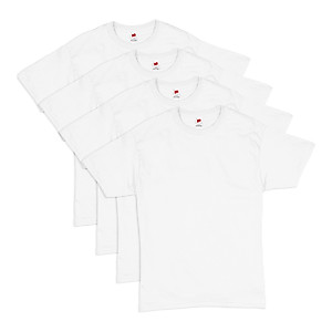 Hanes mens Essentials Short Sleeve T-shirt Value Pack (4-pack) athletic t shirts, White, X-Large US
