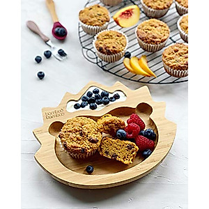 bamboo bamboo ® Baby and Toddler Suction Plate for Feeding and Weaning | Bamboo Plate with Secure Suction | Suction Plates for Babies from 6 months (Hedgehog-Yellow)