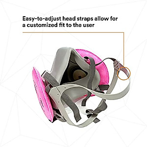 3M Half Facepiece Reusable Respirator Assembly Kit 6191, P100, Lightweight, Comfortable, Easy to Adjust, Includes 2091 Particulate Filter, Welding, Soldering, Asbestos