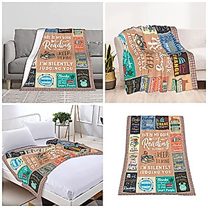 Sqovulw Book Lovers Gifts Mothers Day Reading Blanket Gifts for People Who Like to Read Gifts for Book Lovers Women Gifts for Readers Librarian Gifts Book Lovers Throw Blanket 60X50 Inch