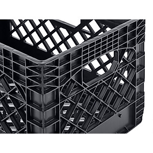 Muscle Rack PMK24QTB-3 24 quart 3 Pack black Heavy Duty Rectangular Stackable Dairy Milk Crates , 11" Height, 19" width (2 X 3 Pack)