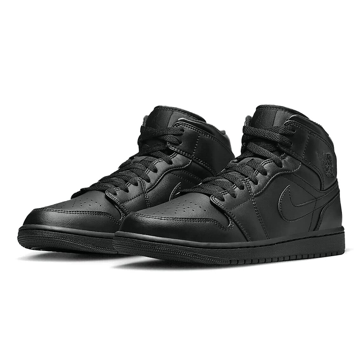 Jordan Mens Air 1 Mid 554724 093 "Triple Black - Size 8