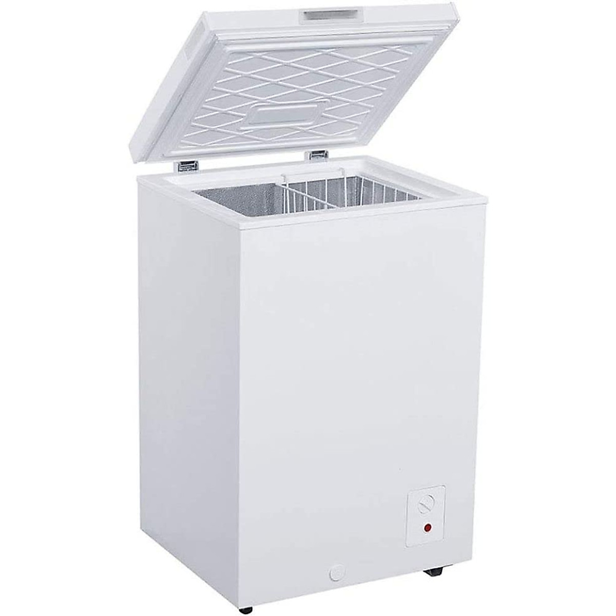 Avanti CF350M0W Slim 20x22x34 Inch 3.5 Cubic Foot Capacity Stand Alone Upright Ice Chest Deep Freezer with Defrost and Removable Storage Basket, White
