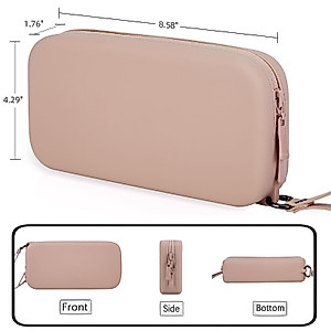 PONADA Silicone Makeup Bag - Travel Cosmetic Bags for Women,Waterproof Portable Pouch Toiletry Bag Make up Organizer with Double Zipper