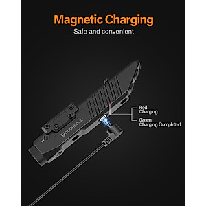 TOUGHSOUL Tactical Flashlight Green Red Laser Sight Combo, 1450 Lumen Picatinny Rail MLOK Mounted Rechargeable Rifle Flashlight (Red Laser)