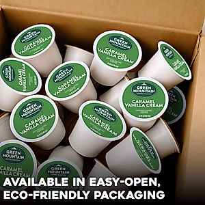 Green Mountain Coffee Roasters Caramel Vanilla Cream, Single-Serve Keurig K-Cup Pods, Flavored Light Roast Coffee, 12 Count (Pack of 6)