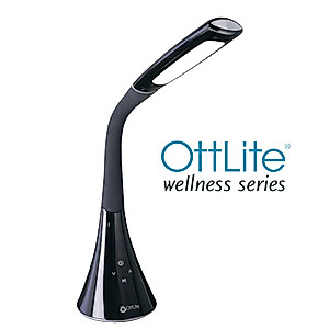 OttLite Swerve LED Desk Lamp with 3 Color Modes & USB Port – Long-Lasting ClearSun LED Light, Flexible Neck, Touch Activated Controls, for Work, Crafting, Reading, Nightstand