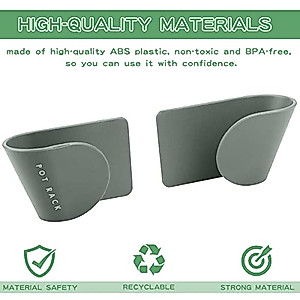 DOERDO 6 Pairs of Wall Mount Pot Lid Organizer, Cabinet Door Organizer Pot Hangers for Kitchen Wall Mount, Adjustable Lid Holder for Kitchen Wall (Dark Green)