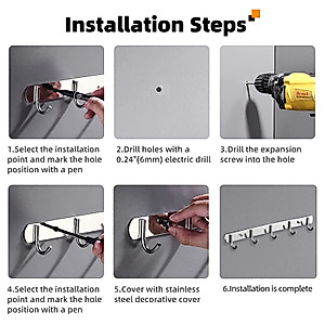 TooCust 2 Pack Thickened 304 Stainless Steel Wall Coat Rack - Heavy Duty Coat Rack Wall Mounted, Modern Wall Coat Rack with Hooks, Durable Wall Hangers,Jacket Hooks,Towel Hook Rack, Silver