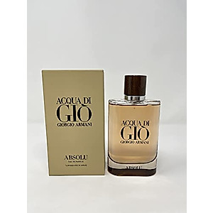GIORGIO ARMANI Acqua Di Gio Absolu for Men Eau De Parfum Spray, Woody Aromatic, 4.2 Oz