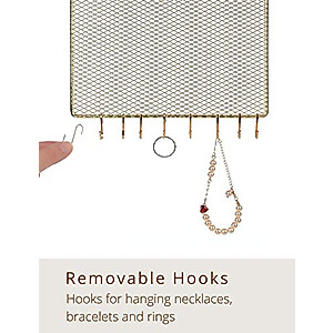 Heesch 2pack Earring Wall Holder Hanging Earring Organizer Wall Mounted Jewelry Organizer Stud Holder Diamond Grid with Hooks for Necklaces Bracelets (Small Grid)