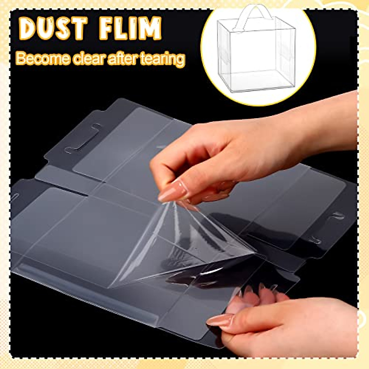 32 Pcs Clear Cake Box Transparent Bakery Boxes Plastic Cake Carrier with Lid and Handle Transparent Food Cupcake Container for Wedding Birthday(5 x 5 x 4 Inch,Stylish Style)