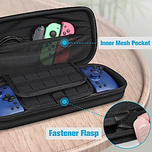 Fintie Carrying Case for Hori Nintendo Switch Split Pad Pro Controller - [Shockproof] Protective Cover Travel Bag w/30 Game Card Slots, Compatible with Nintendo Switch OLED Model, Dont Touch