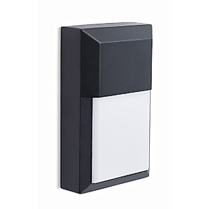 CORAMDEO Commercial Residential Outdoor Sconce Wall Pack Light, Wet Location, Built in LED Color Select Switch for 3K / 4K / 5K, 1250 Lumens, Black Cast Aluminum with White PC Lens
