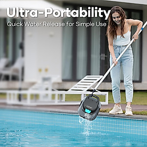 AIPER Scuba SE Robotic Pool Cleaner, Cordless Robotic Pool Vacuum, Lasts up to 90 Mins, Ideal for Above Ground Pools, Automatic Cleaning with Self-Parking Capabilities…
