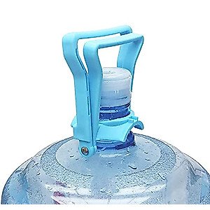 Anzline Multifunctional Advanced Ergonomic 5 Gallon Water Bottle Handle,Drinking Water Bottle Handle,Fit 5 Gallon Water Bottle Caps,5 Gal Bottle Carrier,Water Bottle Lift with Handle (Blue)