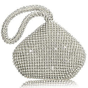 TOPCHANCES Women's Triangle Bling Clutch Purses and Handbags, Rhinestone Evening Bags and Clutches for Women Gilrs (Silver)