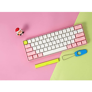 BOYI 61 Mini Keyboard,Boyi 60% Szie RGB Mechanical Keyboard PBT Keycap Cherry MX Switch Gaming Keyboard (Cherry MX Silent Red,Pink Color)