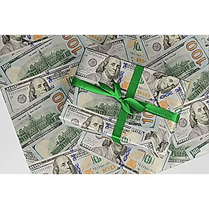 $100 Dollar Bill Gift Wrap - Birthday - 24" x 10'