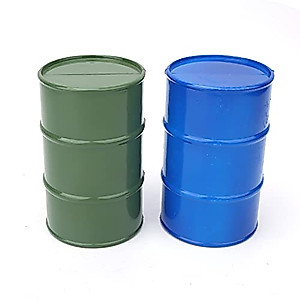 Astibym RC Car Oil Container, Fashionable Mini Oil Drum Simulation Deform Resistant for for SCX10 90047(Blue-Green)