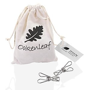 Oakenleaf Clothespins Stainless Steel Will Not Rust 316 Marine Grade 40 Piece Wire Durable Hurricane Proof Clothes Pegs Modern & Eco Friendly 2.3inch - The Forever Peg