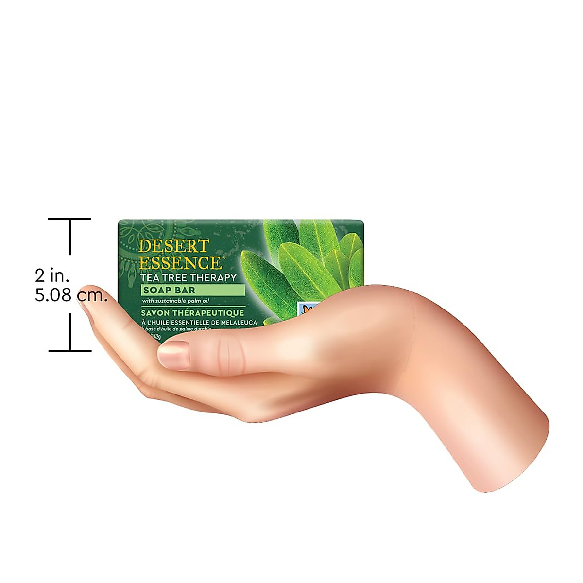 Desert Essence Tea Tree Therapy Cleansing Soap Bar - Plant-Based with Sustainable Palm Oil, Eco-Harvest® Tea Tree, Jojoba Oil, Aloe – Safe for Sensitive Skin, Face & Body, Vegan, Cruelty-Free