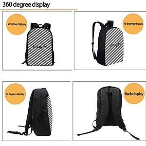 Amzbeauty Custom Design Backpack 17.3 Inch Bookbag School Rucksack for Elementary or Middle School Boys and Girls
