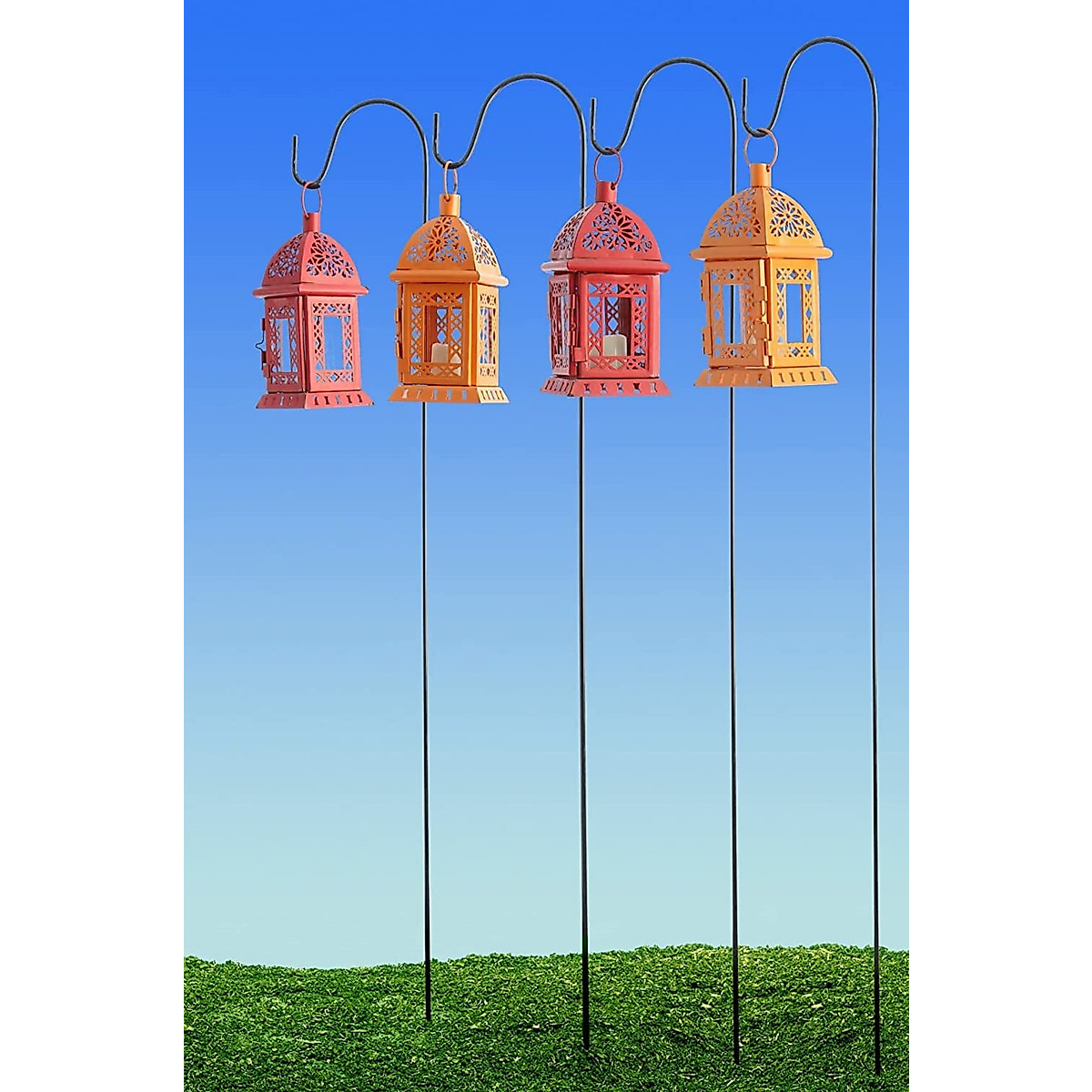 Ashman Shepherd's Hooks 35 Inch (12 Pack), Black, Made of Premium Metal for Hanging Solar Lights, Bird Feeders, Mason Jars, Christmas Lights, Lanterns, Garden Stakes and Wedding Décor.