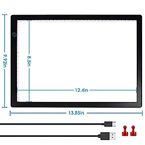 TCNEWCL Slide Viewer Magnetic Light Box for Photo Slide and Film Negative Scanning, Ultra-Thin Illuminated Board Panel for Tattoo Drawing, Sketching, Stenciling, USB Powered