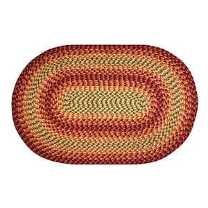 Better Trends Heritage Braid Collection is Durable & Stain Resistant Reversible Indoor Area Utility Rug 100% Polypropylene in Vibrant Colors, 24" x 36" Oval, Rust (BRHR23RU)