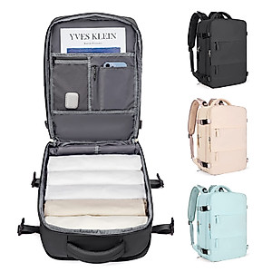 UPPACK Black Travel Backpack For Women Men Carry On Backpack Flight Approved Gym Bag With Shoe Compartment Hiking Waterproof Laptop Backpack College Essentials