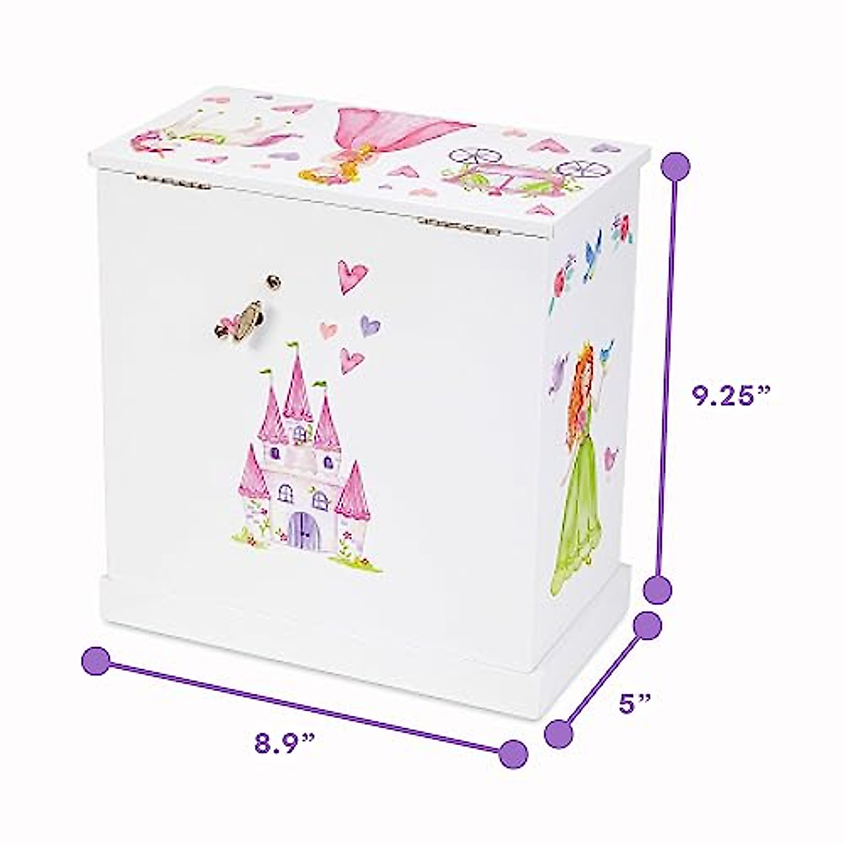 Jewelkeeper Unicorn Musical Jewelry Box with 3 Pullout Drawers, Fairy Princess and Castle Design, Dance of the Sugar Plum Fairy Tune