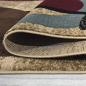 Ottomanson Jute Back Royal Collection Low Pile Rug, 5 ft 3 in x 7 ft, Beige