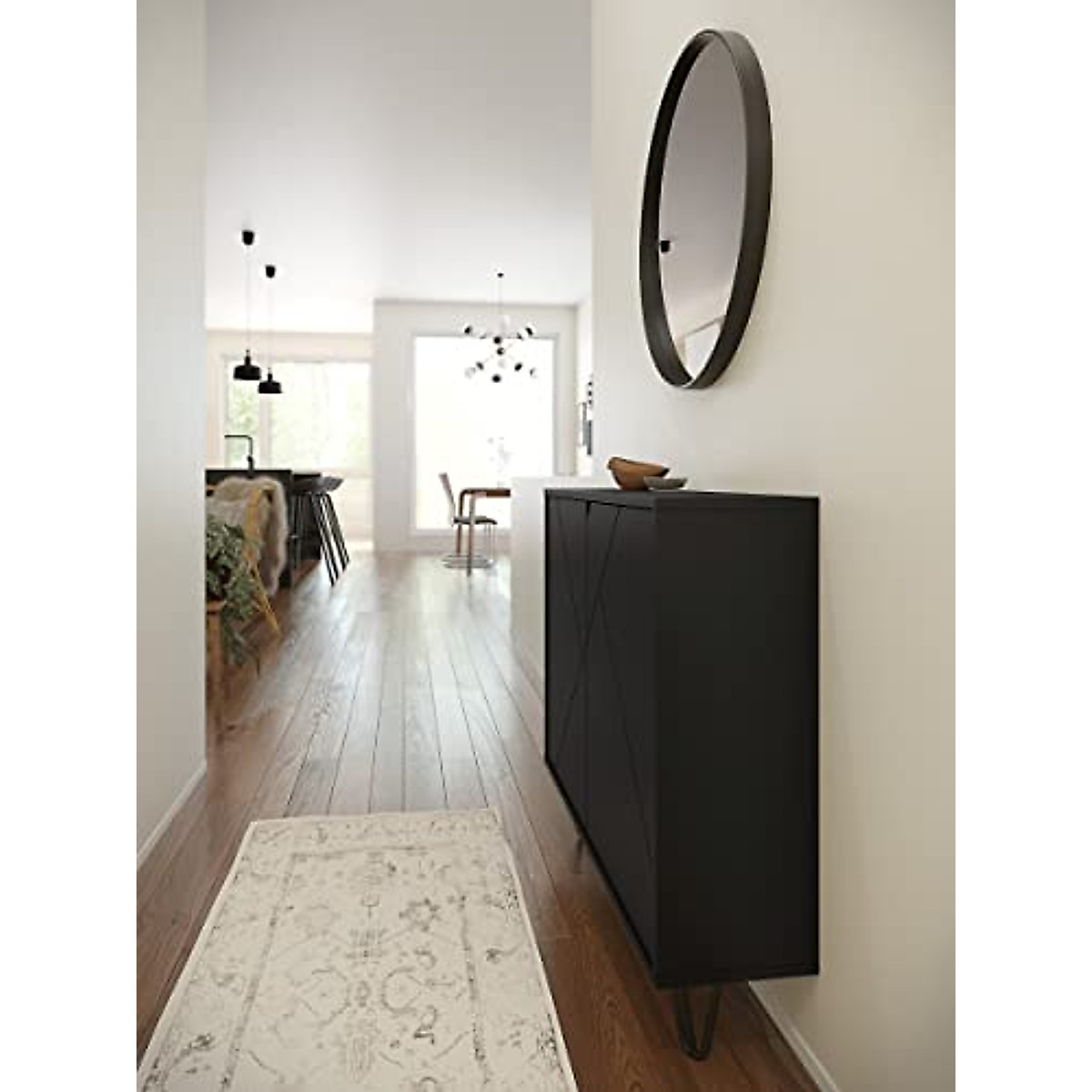 Nexera, Black 132206 Slim 2-Door Storage Cabinet