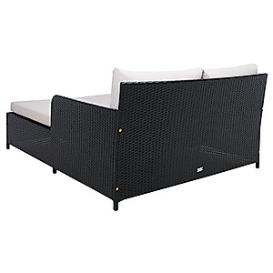 Safavieh Outdoor Collection PAT7500 Daybed, Black/Light Grey