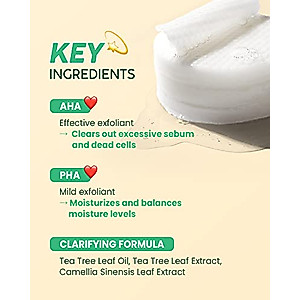 Glam Up AHA+PHA Exfoliating Facial Toner Pads for Sensitive Skin | Sheer Calming Vegan Korean Skincare Toner Pads for Acne Prone Skin and Pore Cleansing (65 Pads)