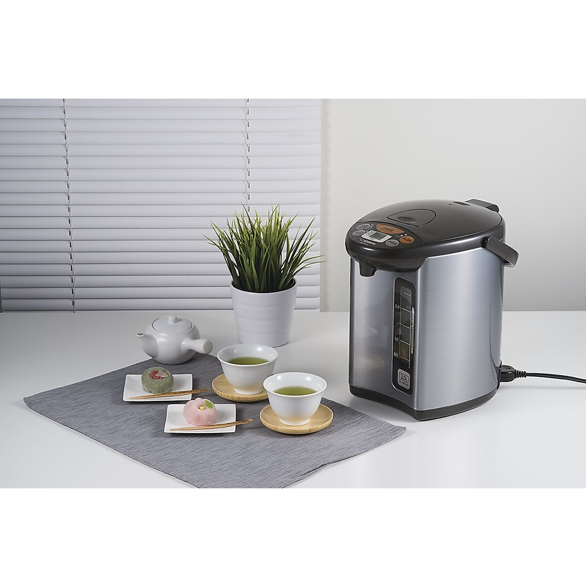 Zojirushi CD-WCC30 Micom Water Boiler & Warmer, Silver & NS-RPC10HM Rice Cooker and Warmer, 5.5-Cup (Uncooked), Metallic Gray