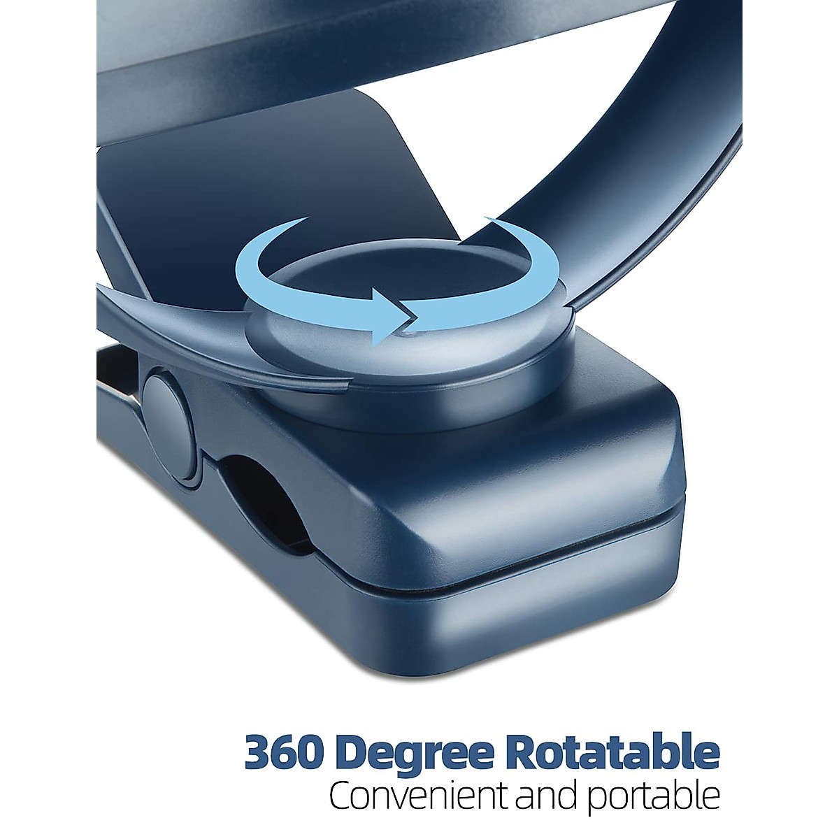 Viniper 6 inch Rechargeable Clip on Fan, 5000mah Battery Desk Fan : 360° Rotation & 3 Speeds Strong Wind Portable Fan, 8-30 Working Hours, Quiet and Powerful (Blue)