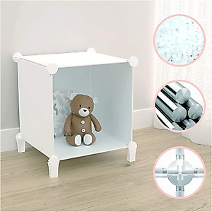 SIMPDIY Storage Modular Cubes 6 Cubes White (93x93x30cm) Plastic Portable Organizer Bookshelf Shelf Rack