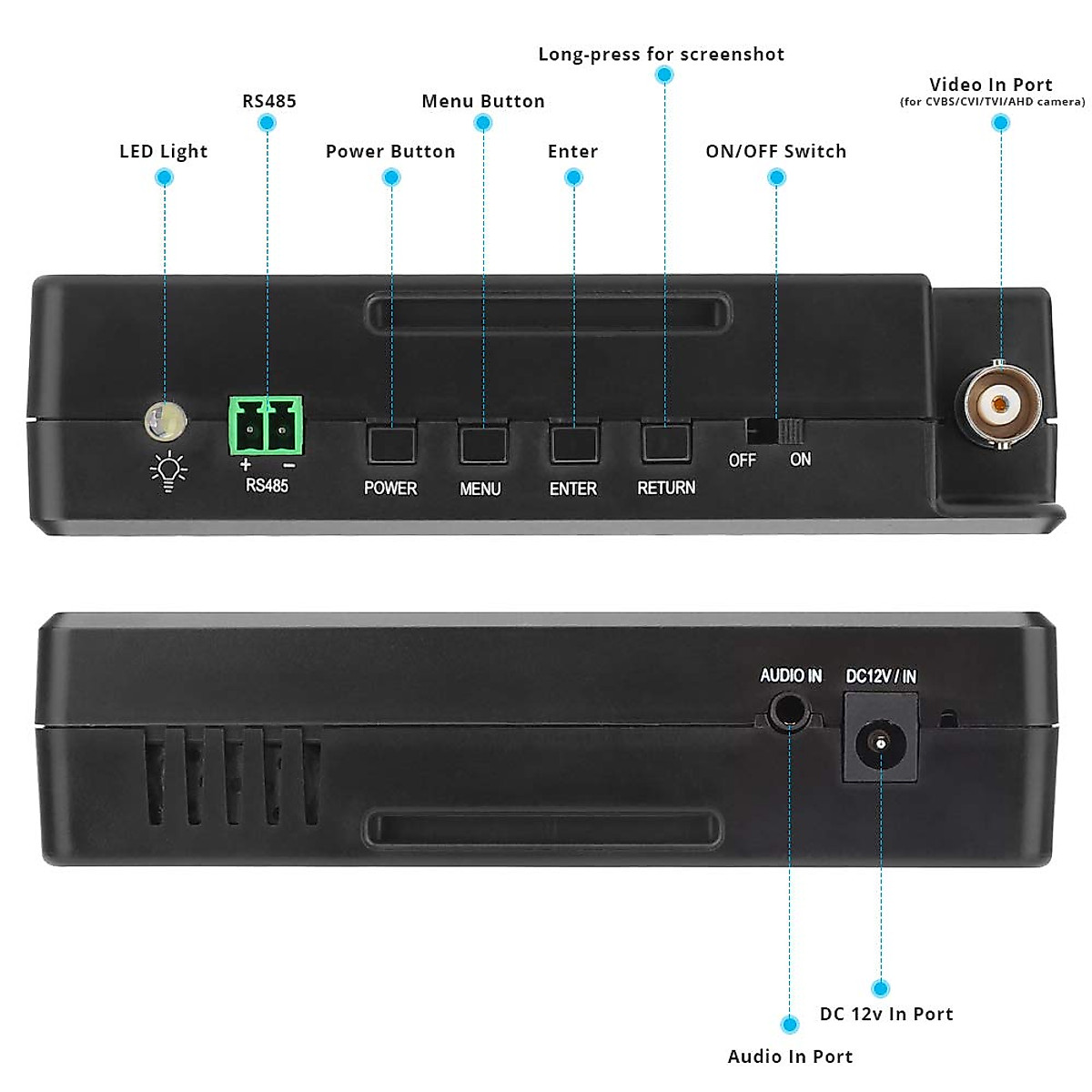 WSDCAM 4 Inch Portable Wrist IP Camera Tester CCTV Tester 4K H.265 IP CVBS CVI TVI AHD Analog Camera Tester with POE/IP DiscoveryFirmware Update/Camera Test Report 1800ADH-Plus