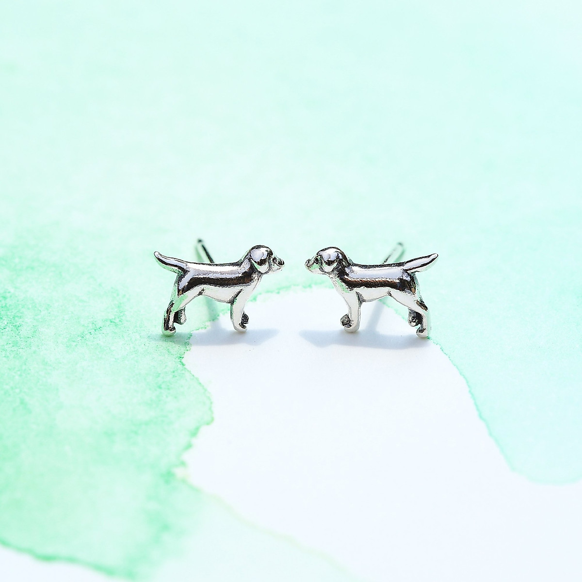 Boma Jewelry Sterling Silver Labrador Retriever Dog Stud Earrings